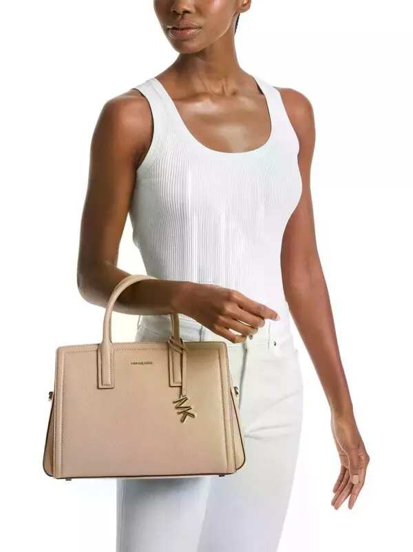 Michael Kors Medium Laila Logo-charm Leather Tote Bag