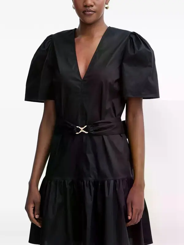 TWINSET V-neck Puff-sleeve Midi Dress
