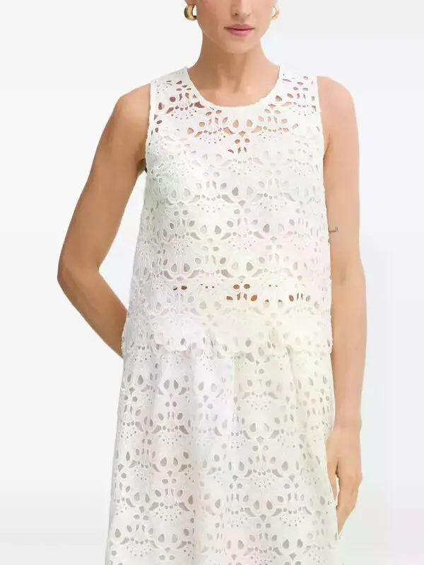 TWINSET Broderie Anglaise Sleeveless Top
