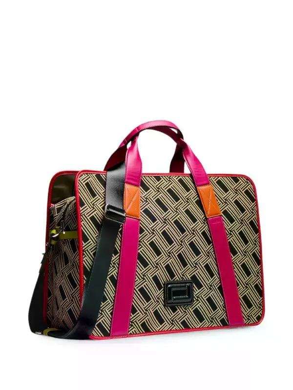 LANCEL Mistral Monogram-jacquard Leather-trim Weekend Bag