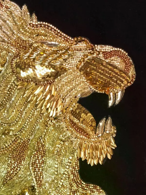 Balmain Strapless Mini Dress With Lion-embossed Sequin Embellishment
