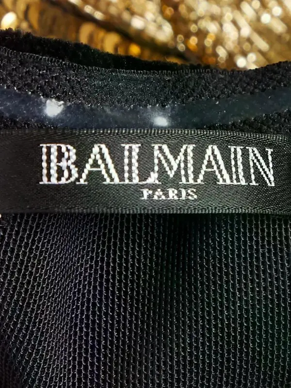 Balmain Strapless Mini Dress With Lion-embossed Sequin Embellishment