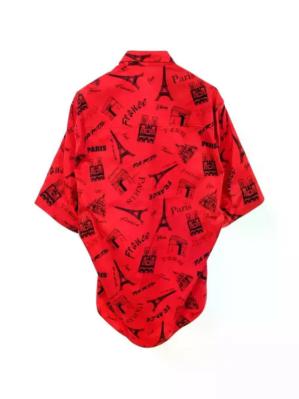Balenciaga Tourist Print Short-sleeve Shirt