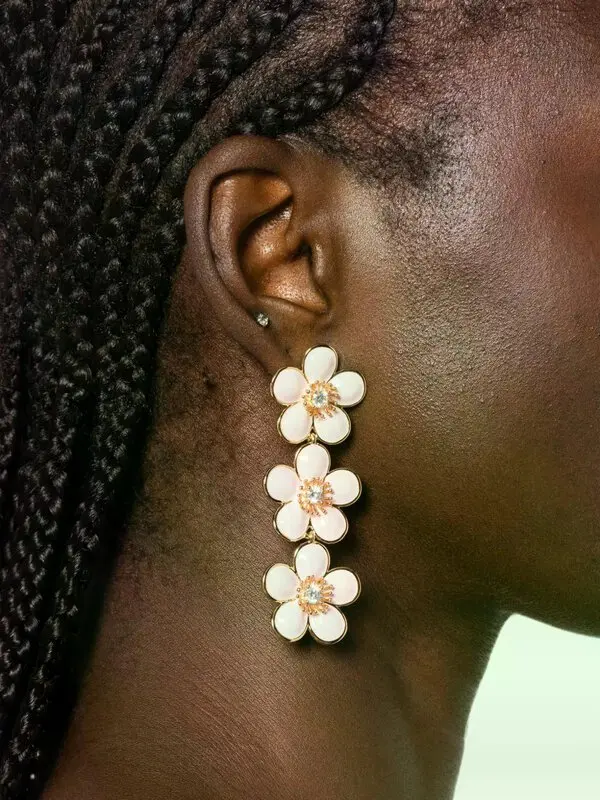SELF-PORTRAIT Enamel-flower Tiered Earrings - Gold