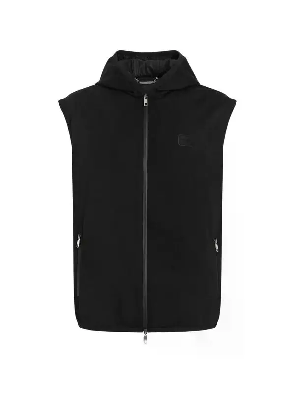 Dolce & Gabbana Technical-fabric Vest With Hood - Black