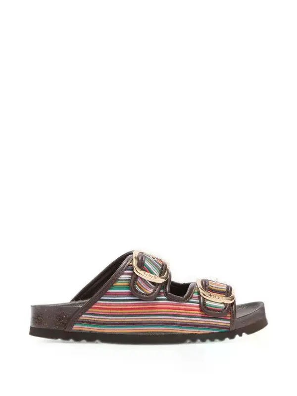 DR. SCHOLL'S SHOES Noelle Striped Buckle-fastening Sandals - Brown