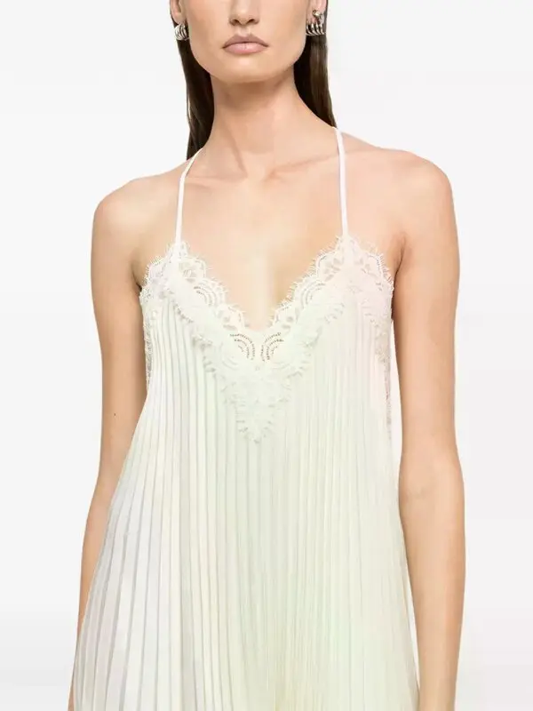 NISSA Backless Pleated Mini Dress - White