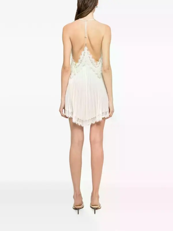 NISSA Backless Pleated Mini Dress