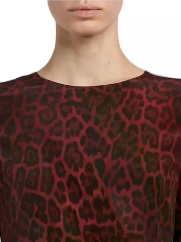 Stella McCartney Leopard-print Ruffled Mini Dress - Red