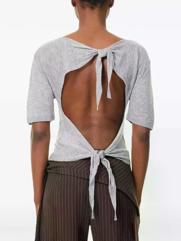 GANNI Open-back Tie-fastening Blouse