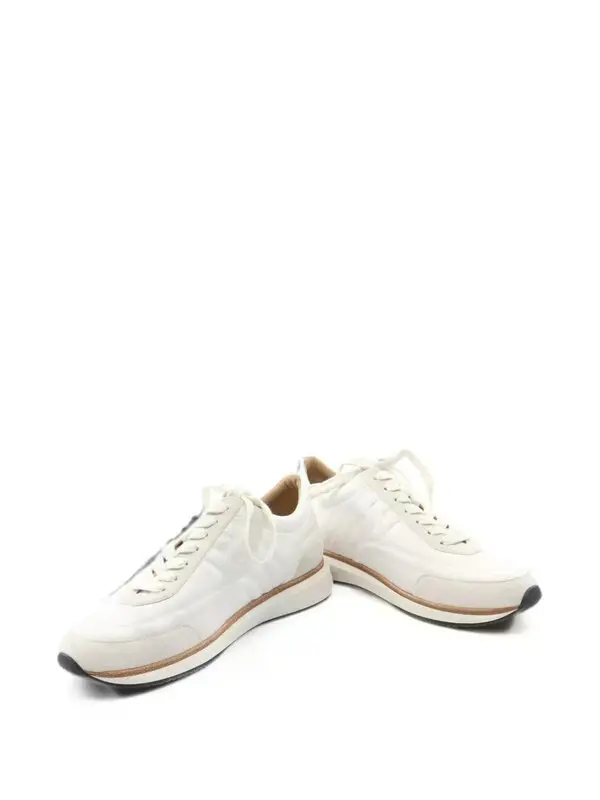 Hermès And Beige Leather And Suede Panel H Logo Sneakers
