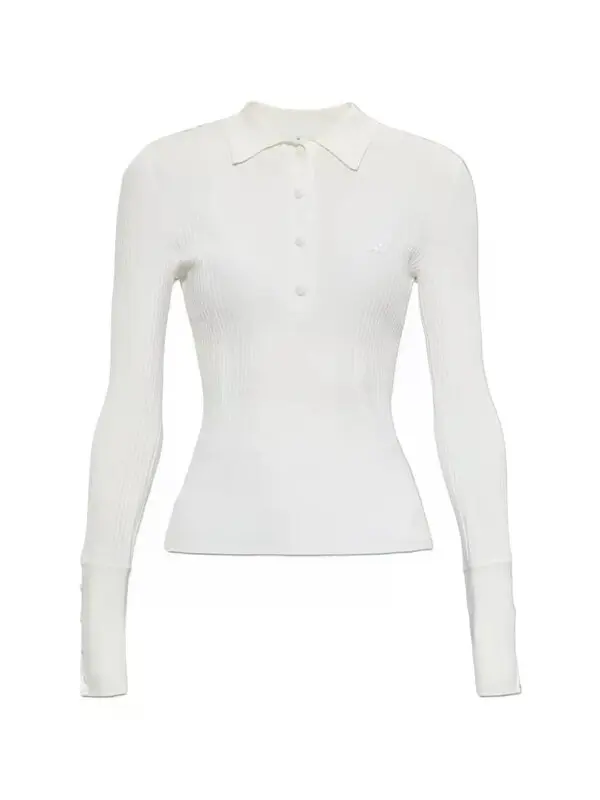 COURREGES Ribbed Long-sleeve Polo Shirt