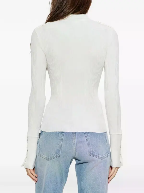 COURREGES Ribbed Long-sleeve Polo Shirt