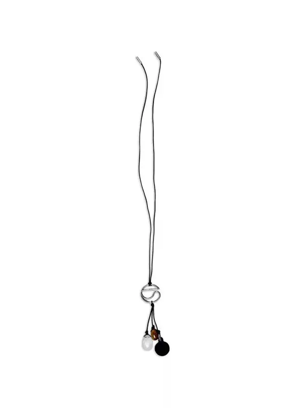 Coperni Stone-pendant Cord Necklace - Silver