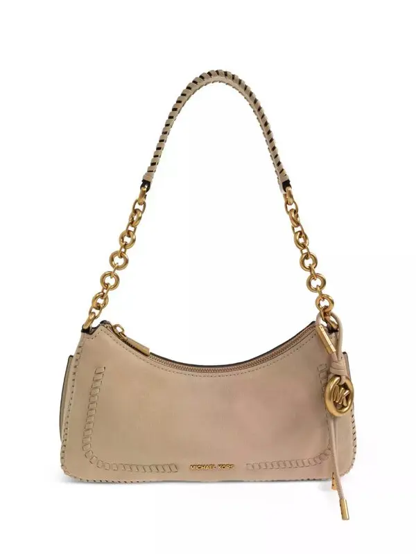 Michael Kors Medium Shoulder Bag With Whipstitch Detailing - Neutrals