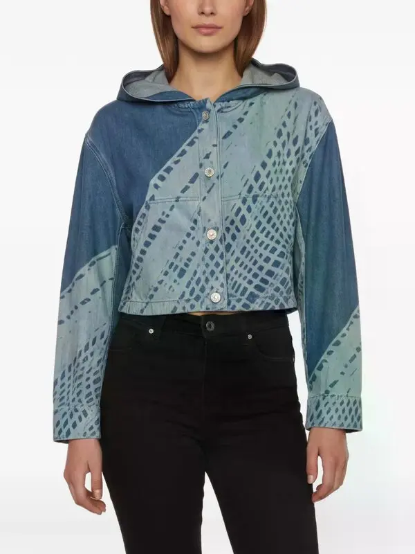 Loewe X Paula's Ibiza Tie-dye Cropped Denim Jacket - Blue