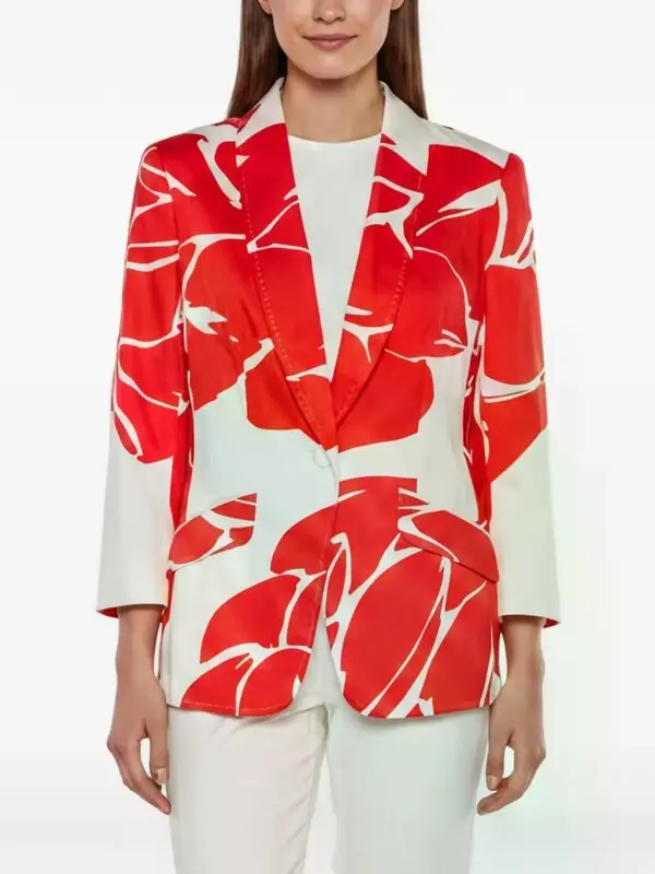 LANVIN Bethney Floral-print Blazer - Red