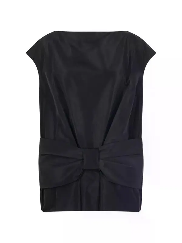 Simone Rocha Bow Detail Peplum Top - Black