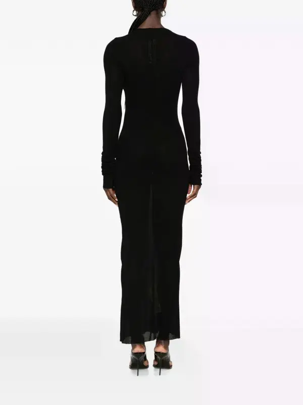 Rick Owens Ribbed Long-sleeve Maxi Dress