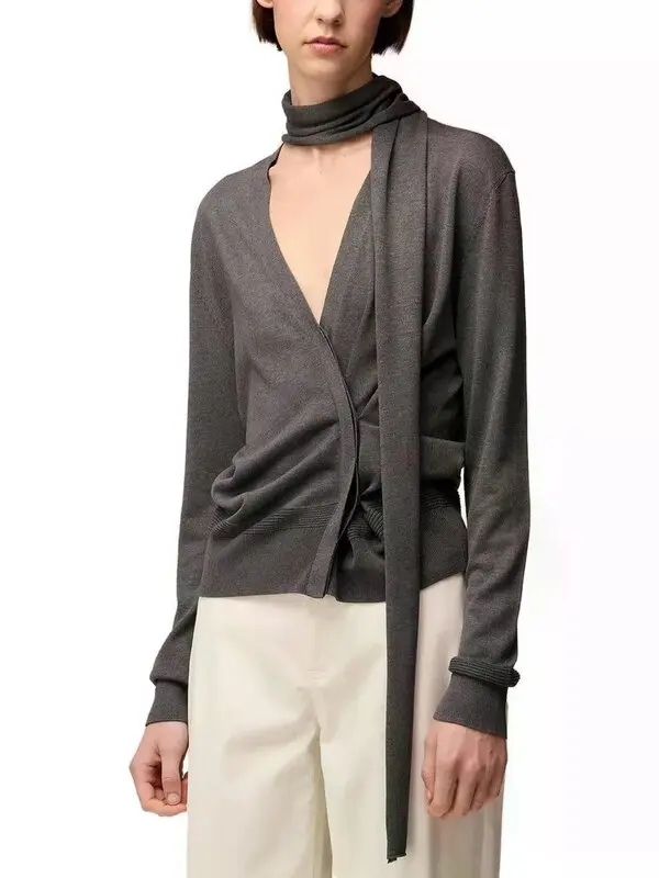 RETORI Retrof Ribbon Detail Silk Cardigan