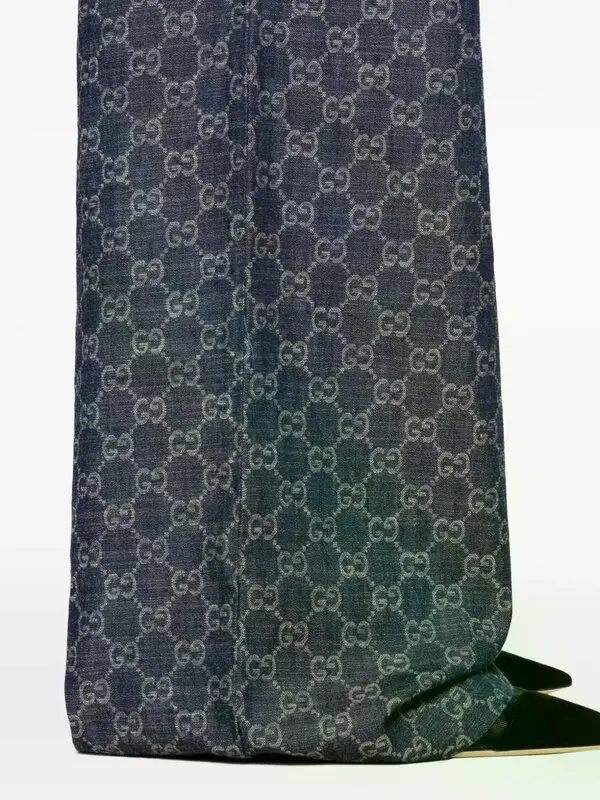 Gucci Gg Supreme Denim Wide-leg Jeans - Blue