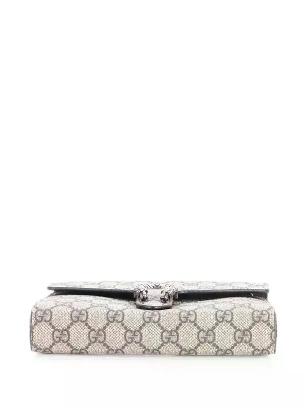 Gucci Dionysus Chain Wallet Gg Coated Canvas Small Crossbody Bag - Brown