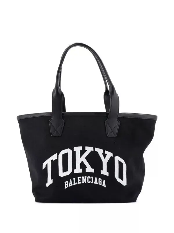 Balenciaga Jumbo Printed Canvas Tote Bag - Black