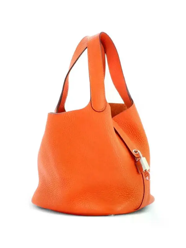 Hermès Picotin Lock Bag Clemence Pm Bucket Bag - Orange