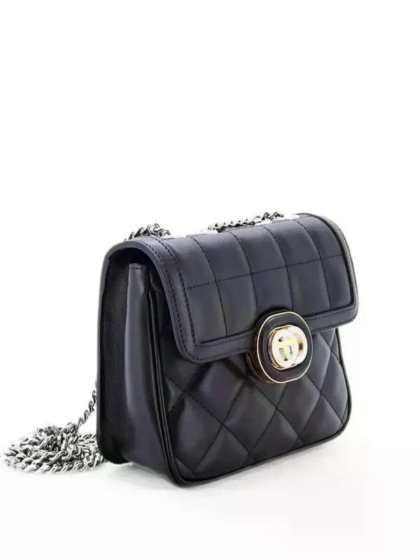 Gucci Deco Chain Flap Matelasse Leather Mini Crossbody Bag - Brown