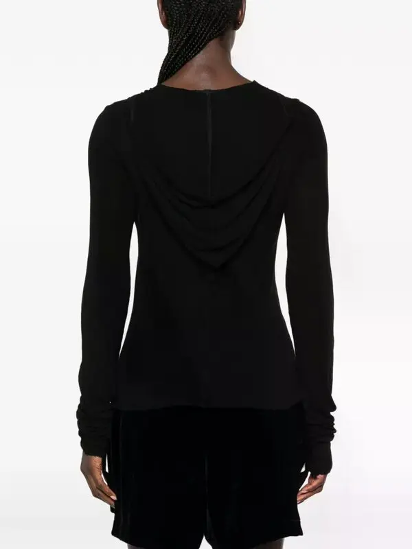 Rick Owens Ribbed Knit Hoodie