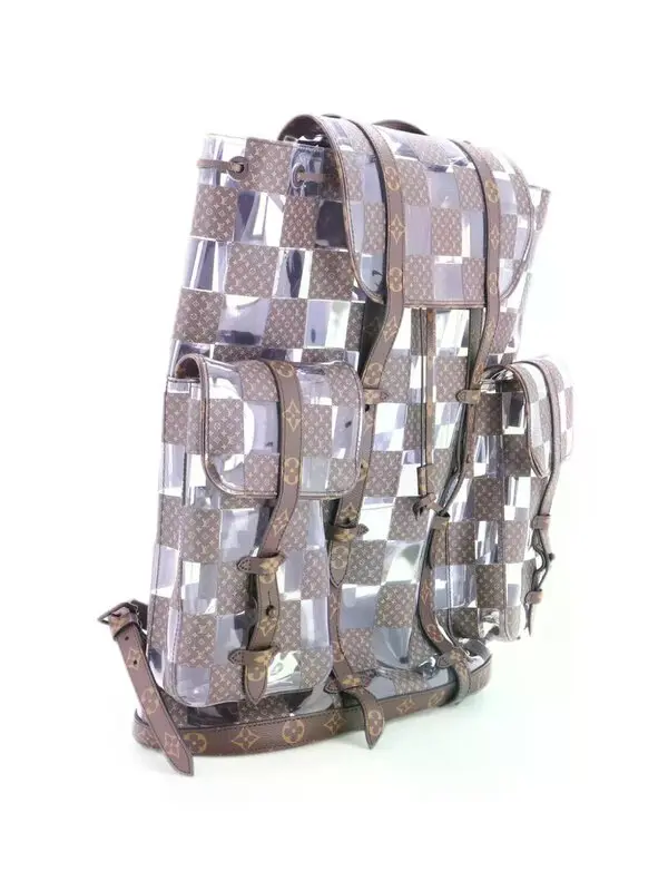 LOUIS VUITTON Christopher Limited Edition Monogram Chess Canvas And Pvc Gm Backpack