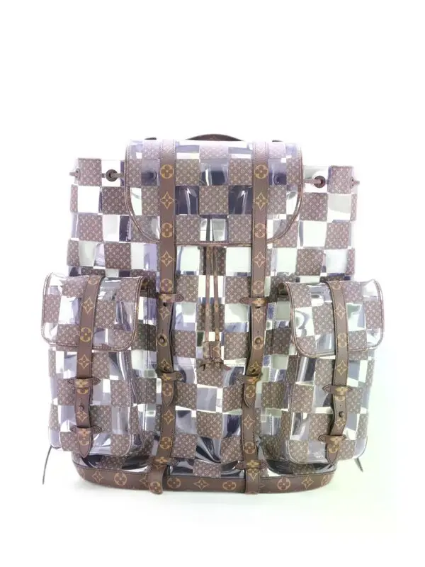 LOUIS VUITTON Christopher Limited Edition Monogram Chess Canvas And Pvc Gm Backpack