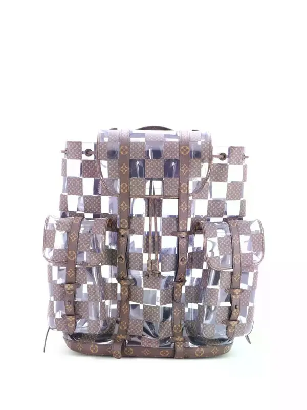 LOUIS VUITTON Christopher Limited Edition Monogram Chess Canvas And Pvc Gm Backpack - Brown