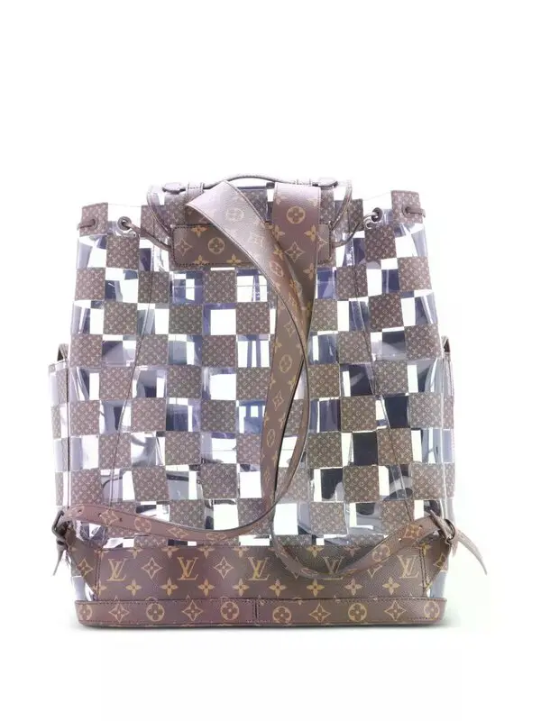 LOUIS VUITTON Christopher Limited Edition Monogram Chess Canvas And Pvc Gm Backpack - Brown
