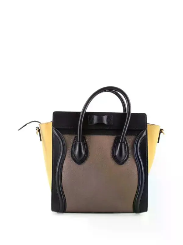 Celine Tricolor Leather Nano Luggage Crossbody Bag - Black