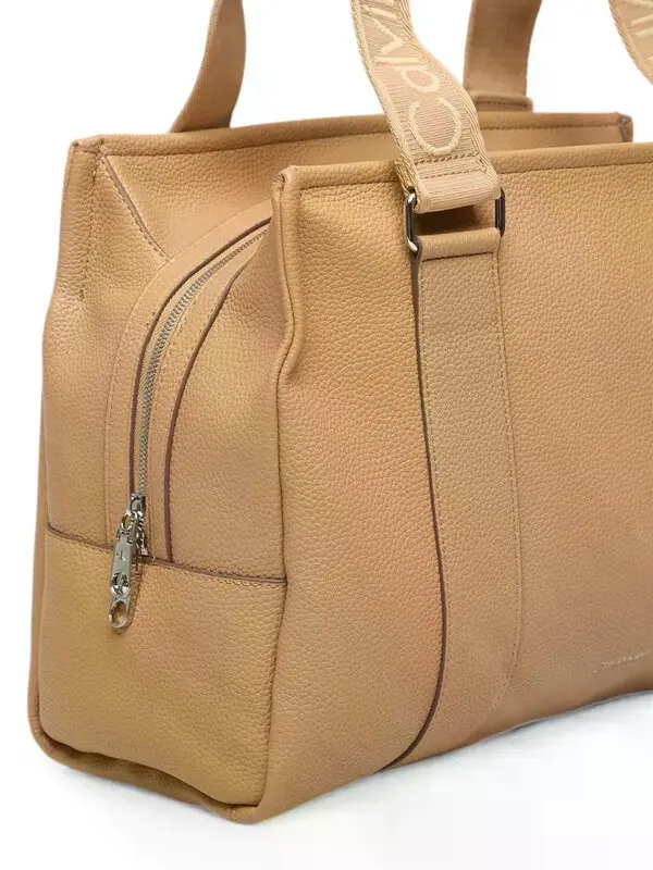 Calvin Klein Logo-strap Pebbled-effect Tote Bag