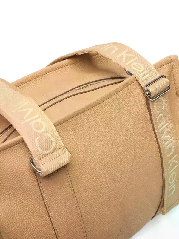 Calvin Klein Logo-strap Pebbled-effect Tote Bag