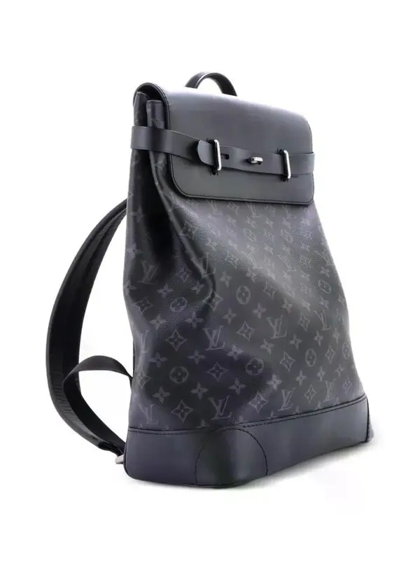 LOUIS VUITTON Monogram Eclipse Canvas Steamer Backpack - Black