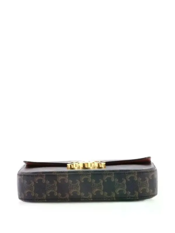Celine Triomphe Chain Triomphe Coated Canvas Small Shoulder Bag