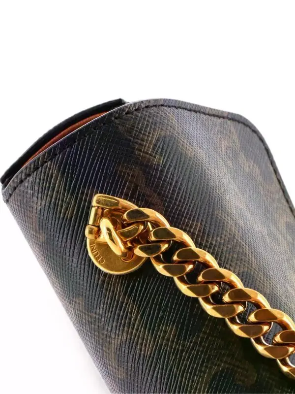 Celine Triomphe Chain Triomphe Coated Canvas Small Shoulder Bag