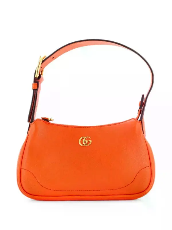 Gucci Aphrodite Leather Mini Shoulder Bag - Orange