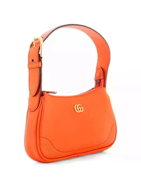 Gucci Aphrodite Leather Mini Shoulder Bag - Orange