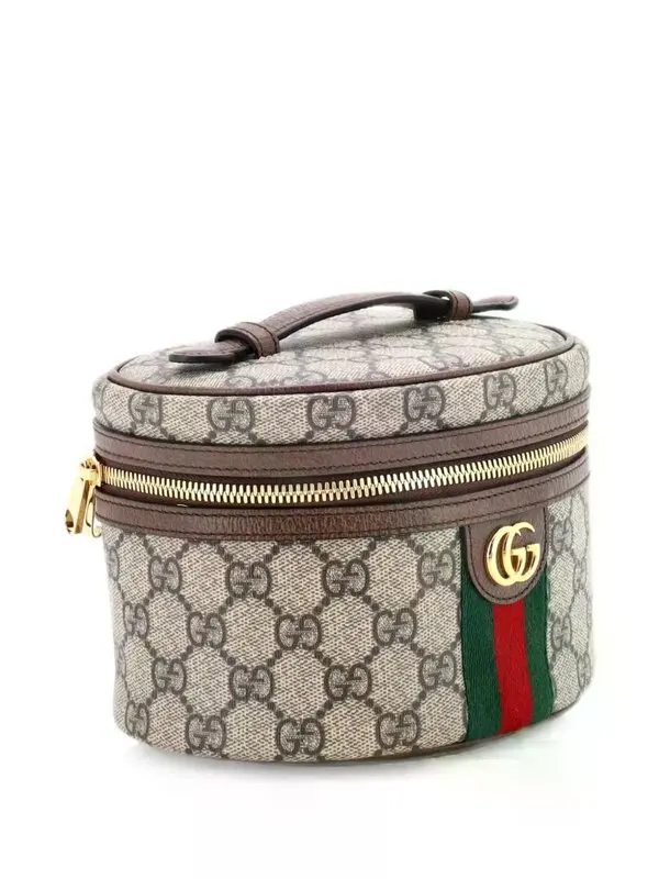 Gucci Ophidia Top Handle Cosmetic Case Gg Coated Canvas Mini Pouch