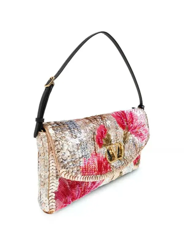 Valentino Garavani Devain Embroidered Shoulder Bag