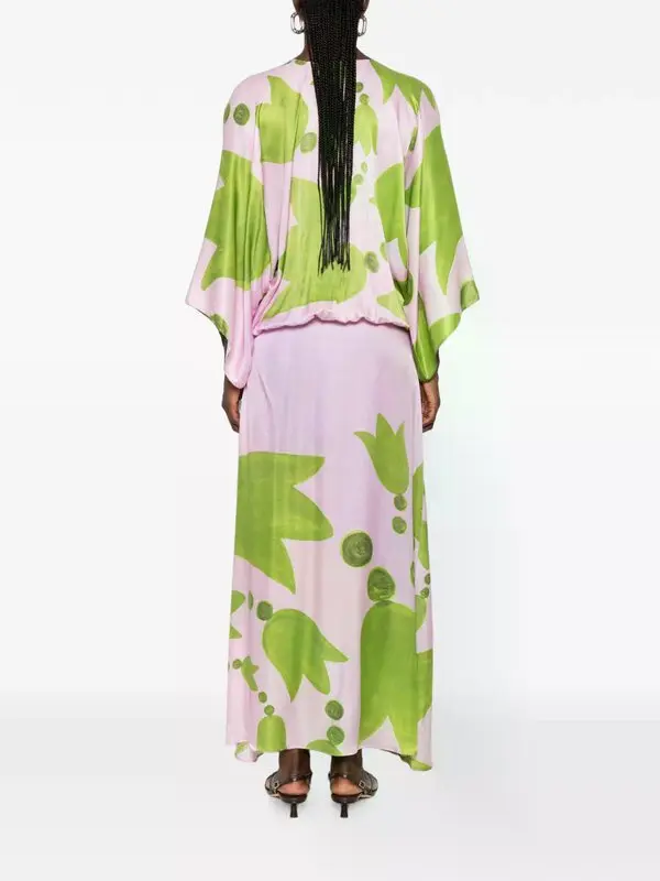 Themis Z Eudora Abstract-print V-neck Maxi Dress