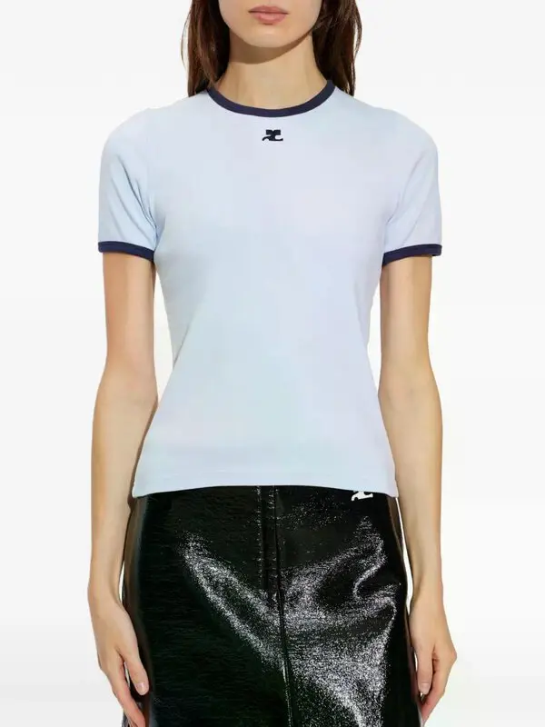 COURREGES Logo-patch Ringer T-shirt