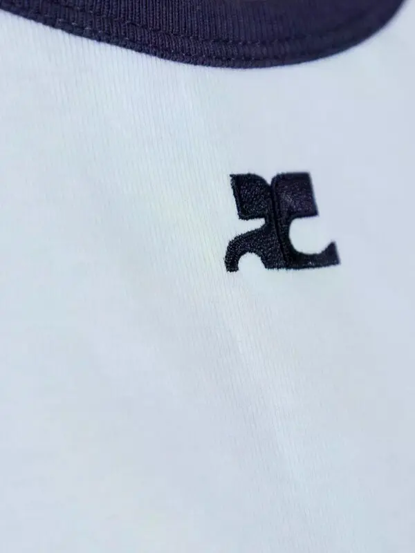 COURREGES Logo-patch Ringer T-shirt