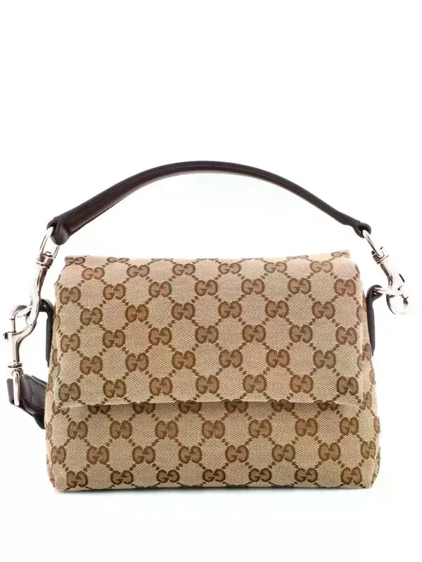 Gucci Gg Canvas Small Convertible Flap Crossbody Bag - Brown