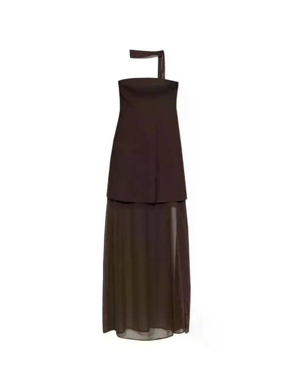 GESTUZ Sheer-panel Strapless Maxi Dress