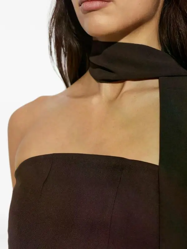 GESTUZ Sheer-panel Strapless Maxi Dress